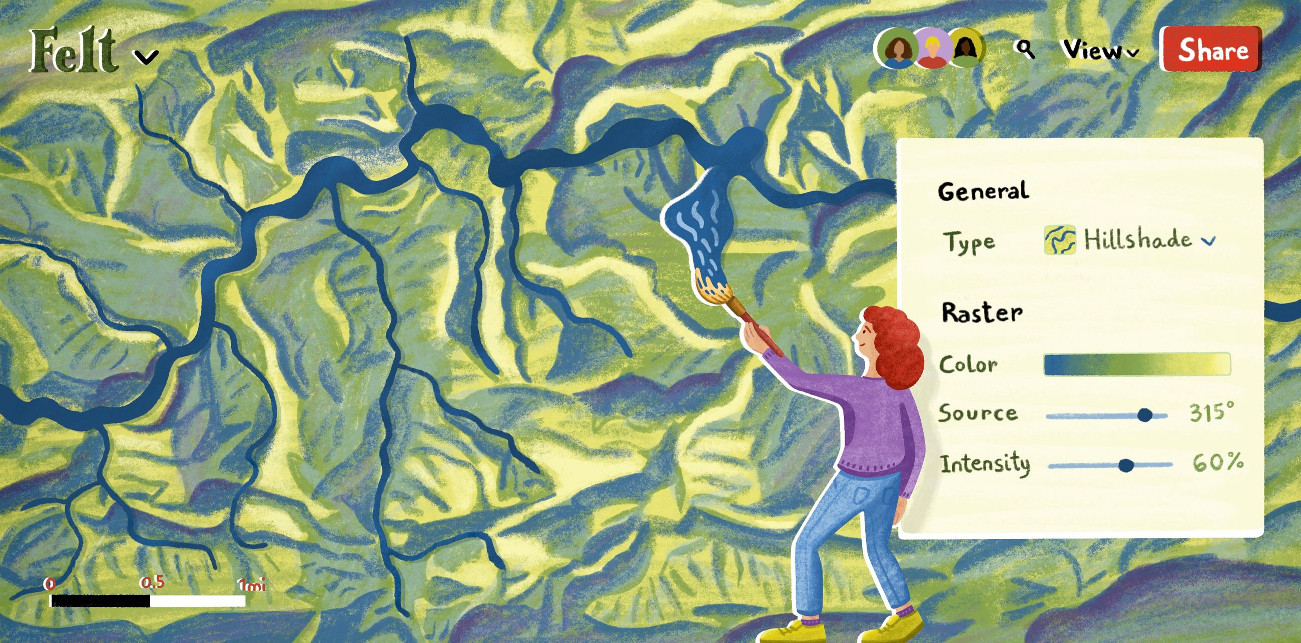 Dynamic styling, hillshades, & raster algebra – Felt’s new raster rendering engine